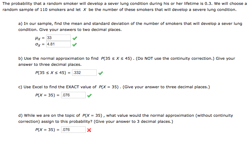 Solved The probability that a random smoker will develop a | Chegg.com