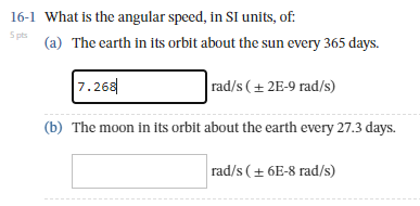 Solved 16-1 What is the angular speed, in SI units, of: (a) | Chegg.com