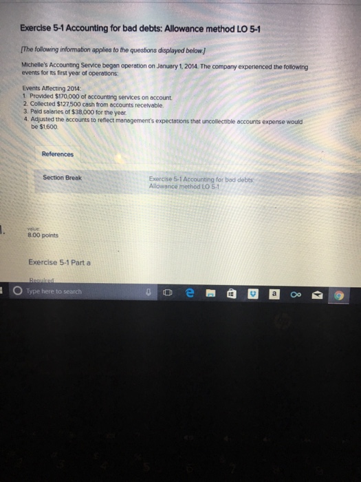 Solved Exercise 5-1 Accounting for bad debts: Allowance | Chegg.com