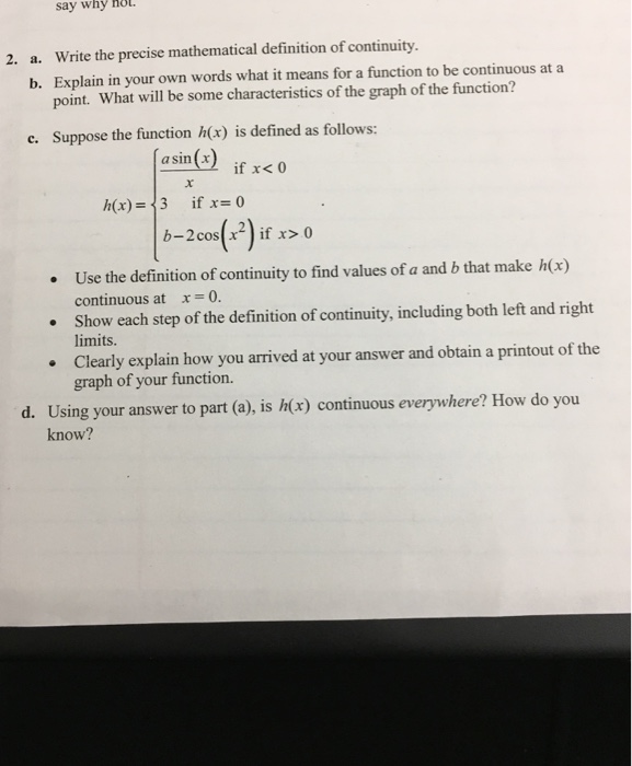 Solved Write the precise mathematical definition of | Chegg.com