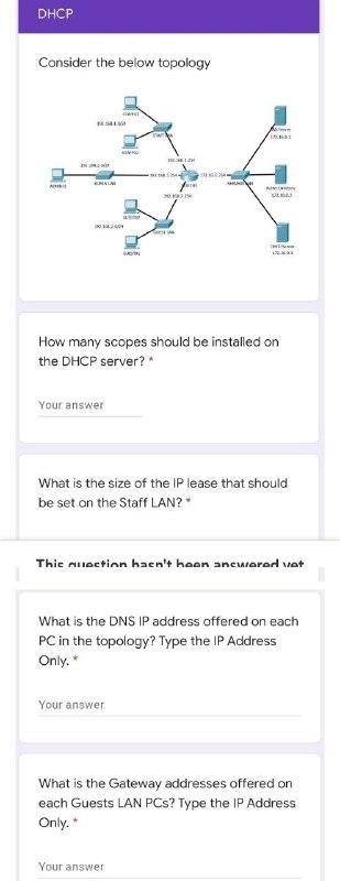 DHCP Consider the below topology 1 ISH ULLI How many | Chegg.com