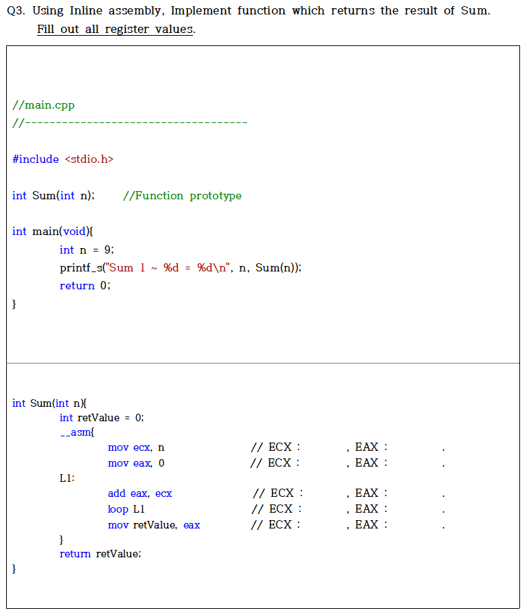 Solved Q3. Using Inline assembly, Implement function which | Chegg.com Solved Q3. Using Inline assembly, Implement function which | Chegg.com