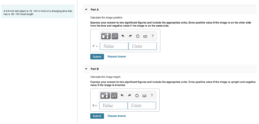 Solved Part A Calculate the image position. Express your | Chegg.com