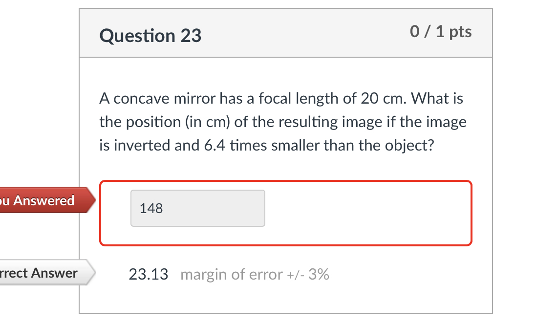 Solved A concave mirror has a focal length of \\( 20 | Chegg.com