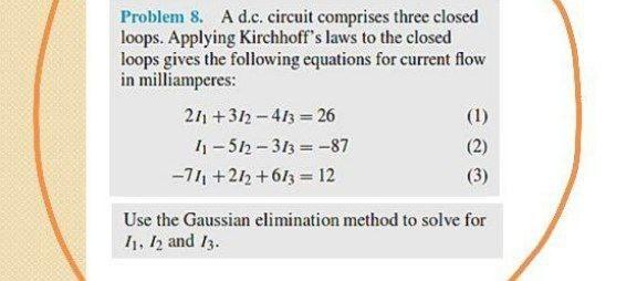 Solved Problem 8. A d.c. circuit comprises three closed | Chegg.com