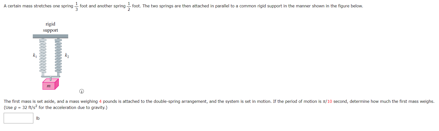 Solved (Use g=32ft/s2 for the acceleration due to gravity.) | Chegg.com