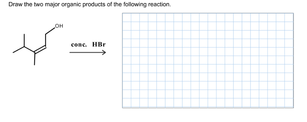 Solved Draw the two major organic products of the following | Chegg.com