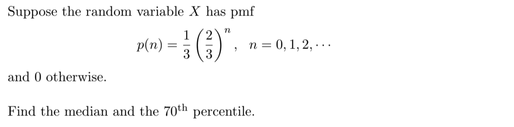 Solved Suppose the random variable X has pmf n 1 2 p(n) n = | Chegg.com