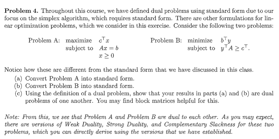 Solved Problem 4. Throughout this course, we have defined | Chegg.com