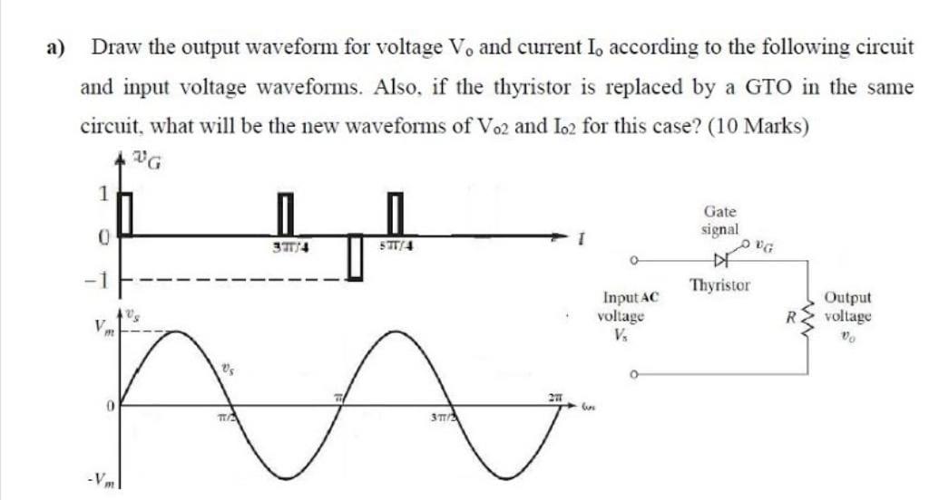Solved a) Draw the output waveform for voltage V, and | Chegg.com