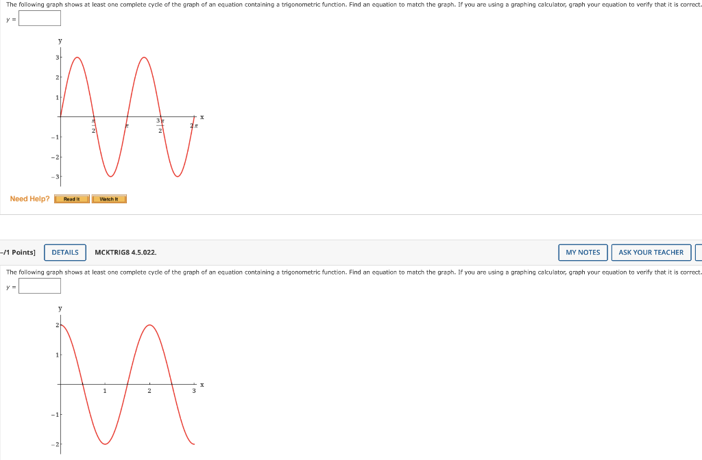 Solved The following graph shows at least one complete cycle | Chegg.com