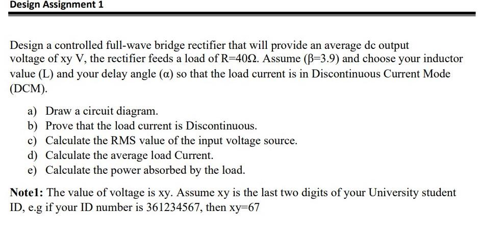 Solved Design a controlled full-wave bridge rectifier that | Chegg.com