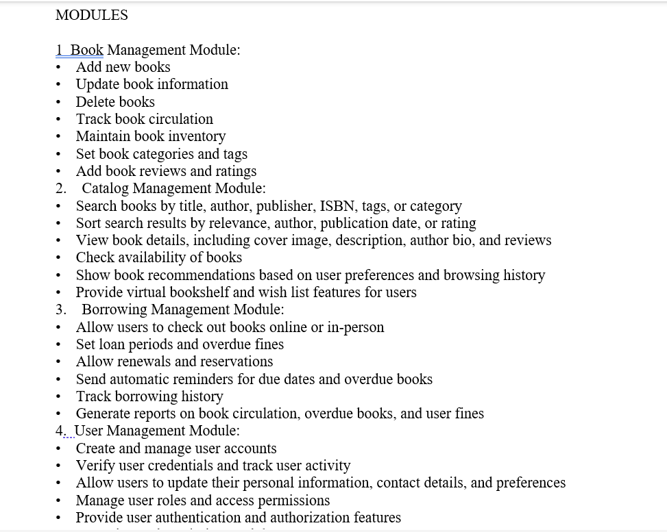Solved 1 Book Management Module: - Add new books - Update | Chegg.com