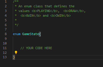 Create a TicTacToe game in Java using these template | Chegg.com