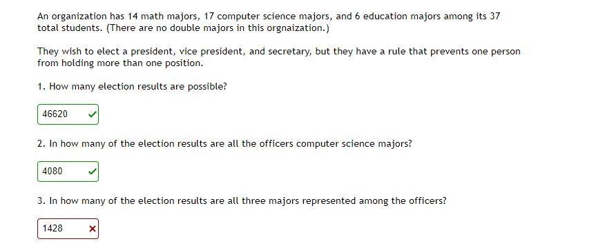 Solved An organization has 14 math majors, 17 computer | Chegg.com Solved An organization has 14 math majors, 17 computer | Chegg.com
