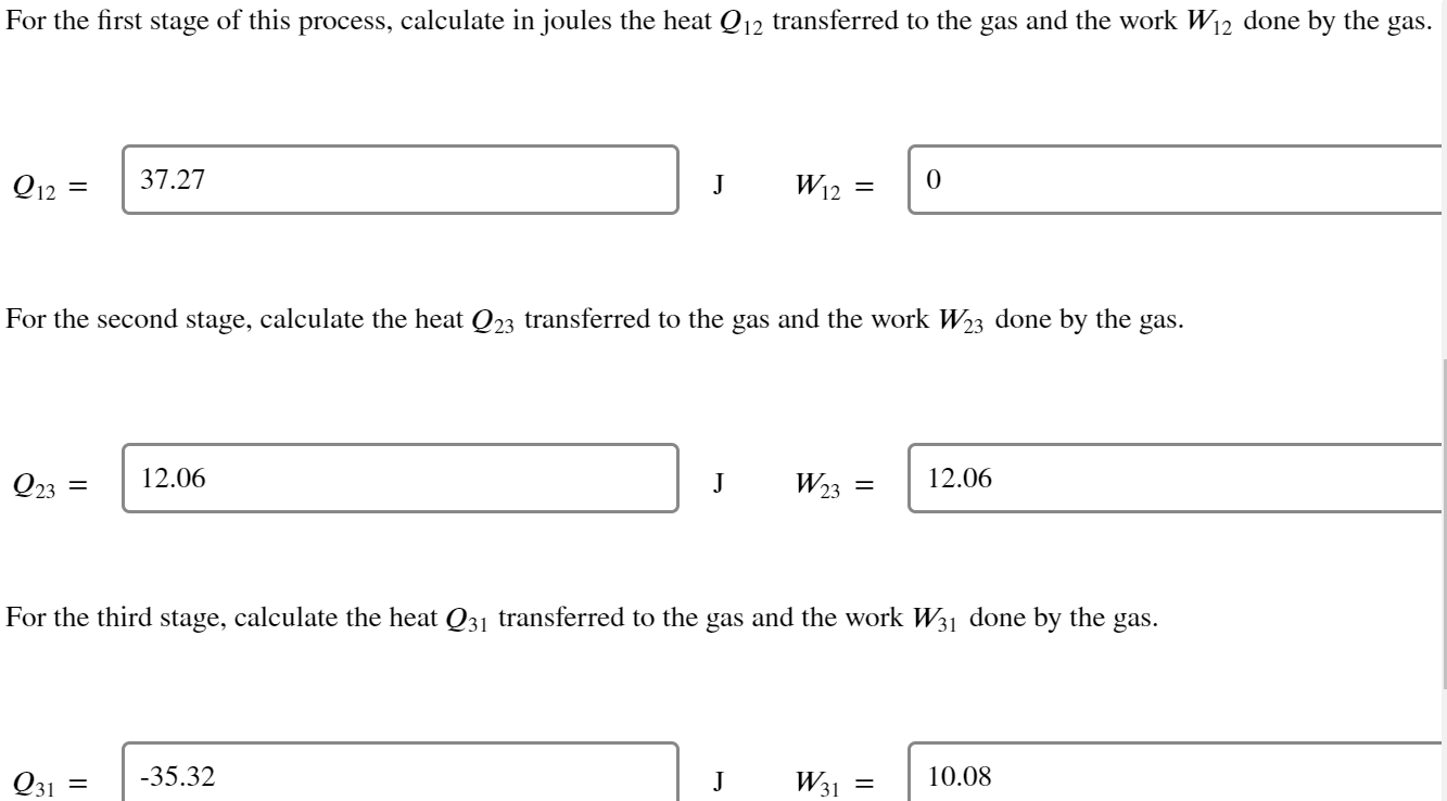 Solved The gas starts out at point 1 with a volume of V1=233 | Chegg.com