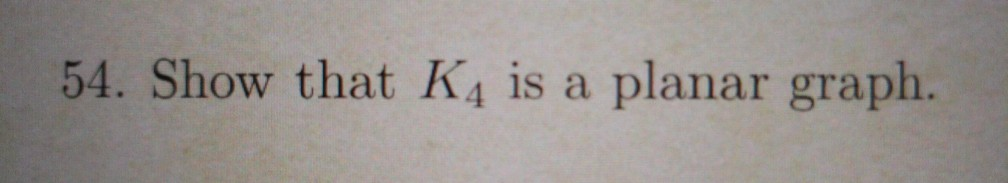 Solved 54. Show that K4 is a planar graph. | Chegg.com