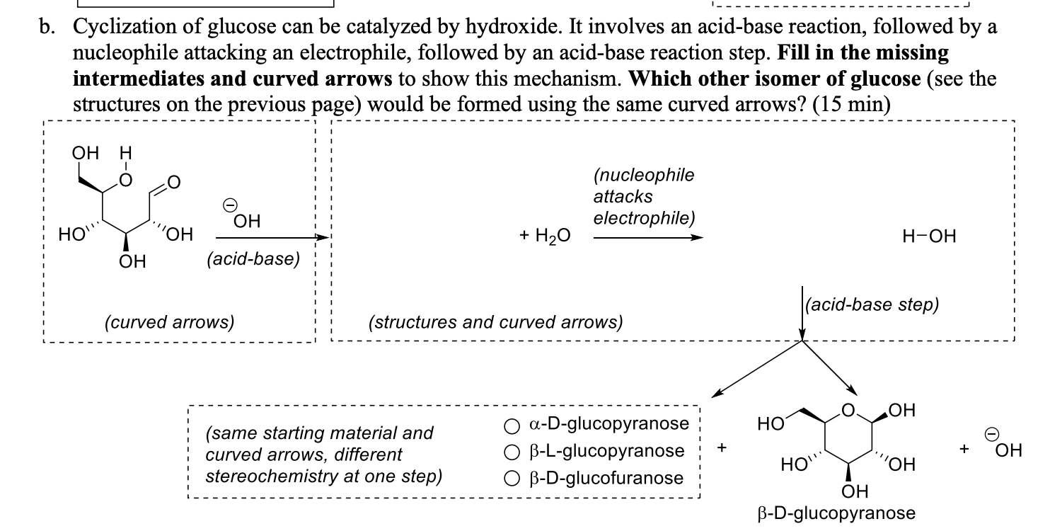 Solved b. Cyclization of glucose can be catalyzed by | Chegg.com