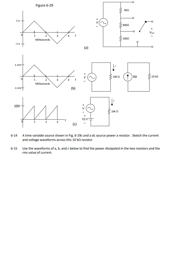 Solved (a) (c) 6-14 A time variable source shown in Fig. | Chegg.com