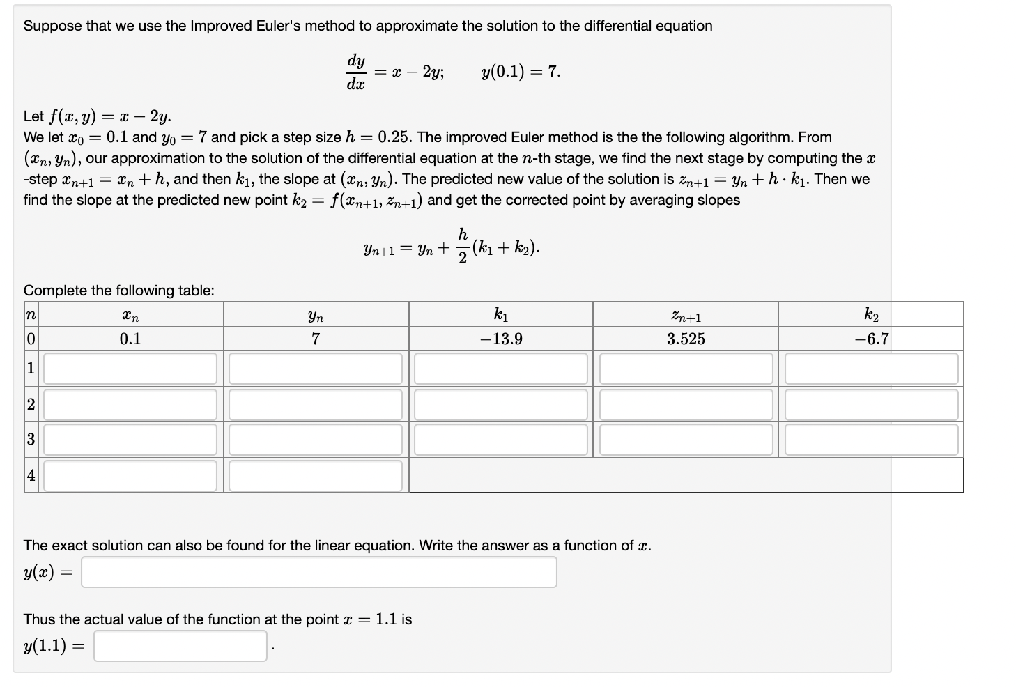 Solved Suppose that we use the Improved Euler's method to | Chegg.com