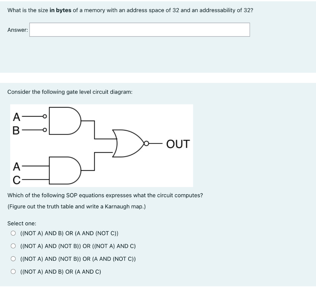 Solved What is the size in bytes of a memory with an address | Chegg.com