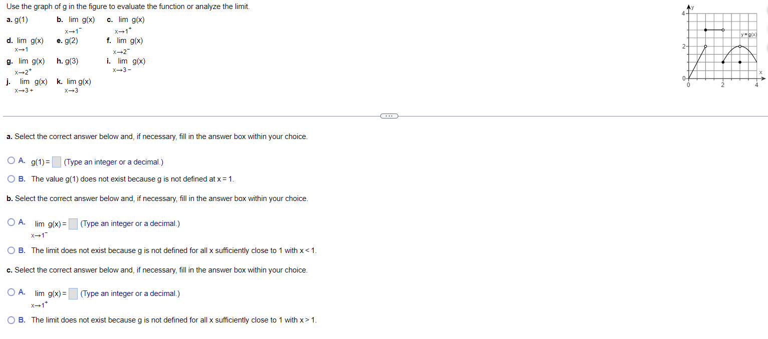 Solved Use the graph of g in the figure to evaluate the | Chegg.com