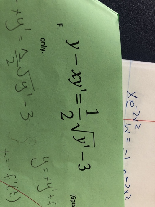 Solved (6pts F. only y- 3 (6pts only | Chegg.com