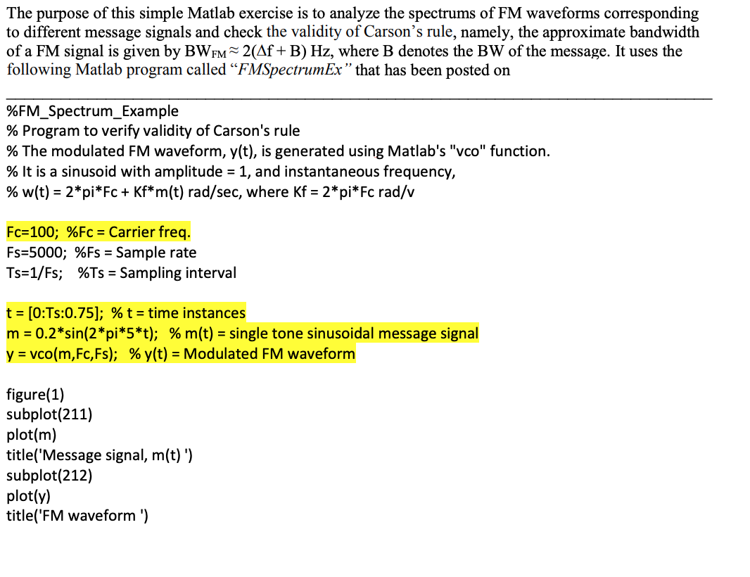 Solved The purpose of this simple Matlab exercise is to | Chegg.com