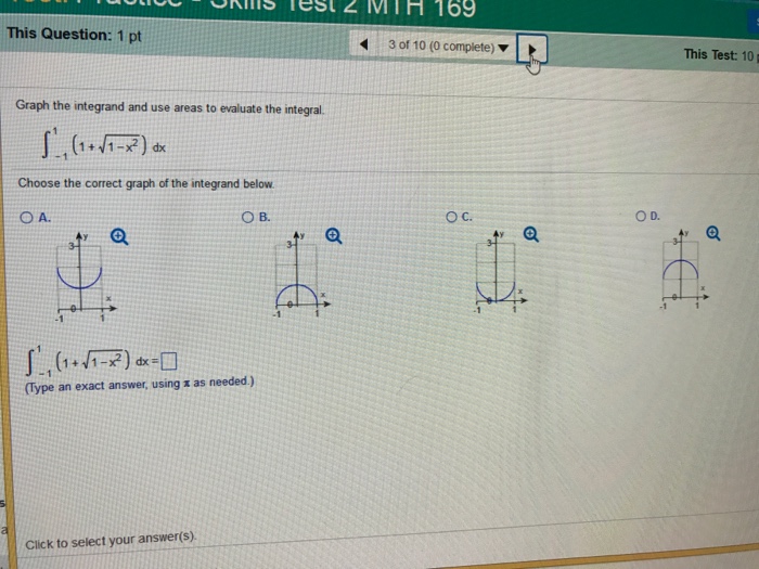 Solved Graph the integrand and use areas to evaluate the | Chegg.com