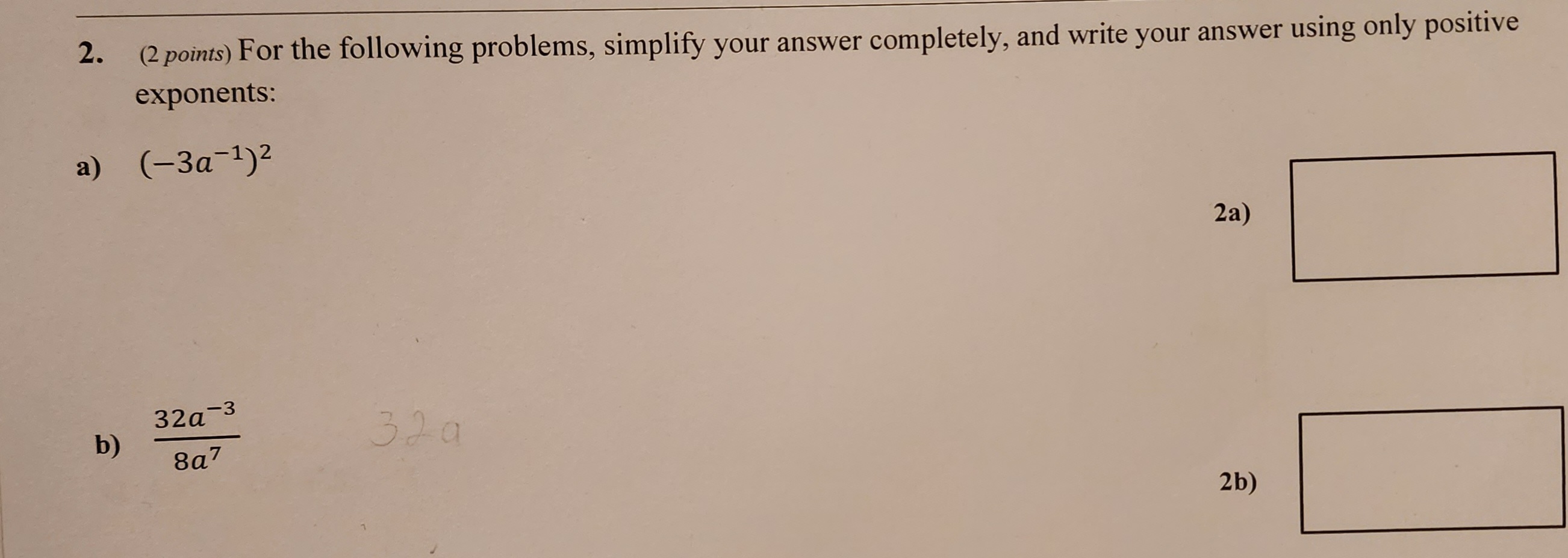 Solved 2. (2 points) For the following problems, simplify | Chegg.com