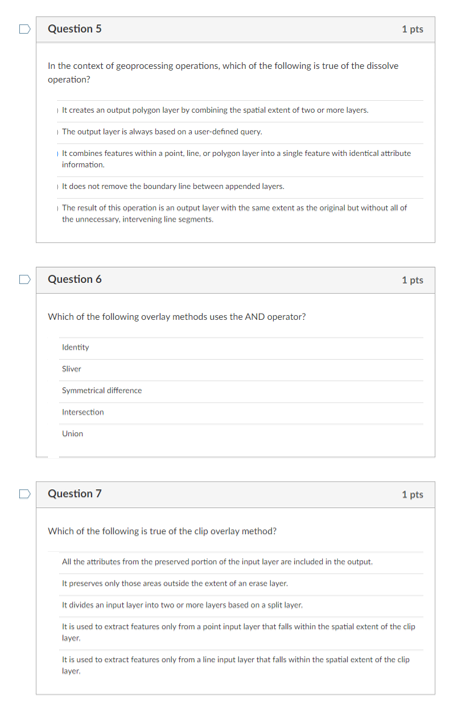 Solved In the context of geoprocessing operations, which of | Chegg.com