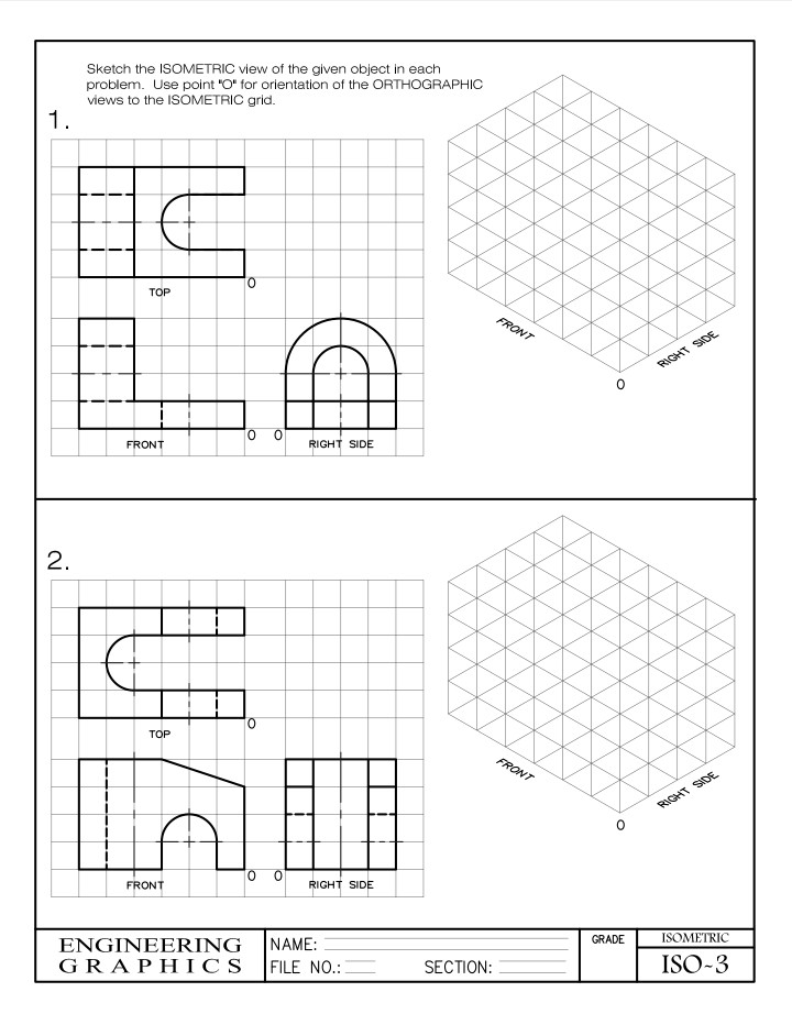 2 Sketch the ISOMETRIC view for each problem 4 0 0 | Chegg.com