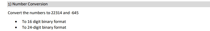 Solved 1) Number Conversion Convert the numbers to 22314 and | Chegg.com