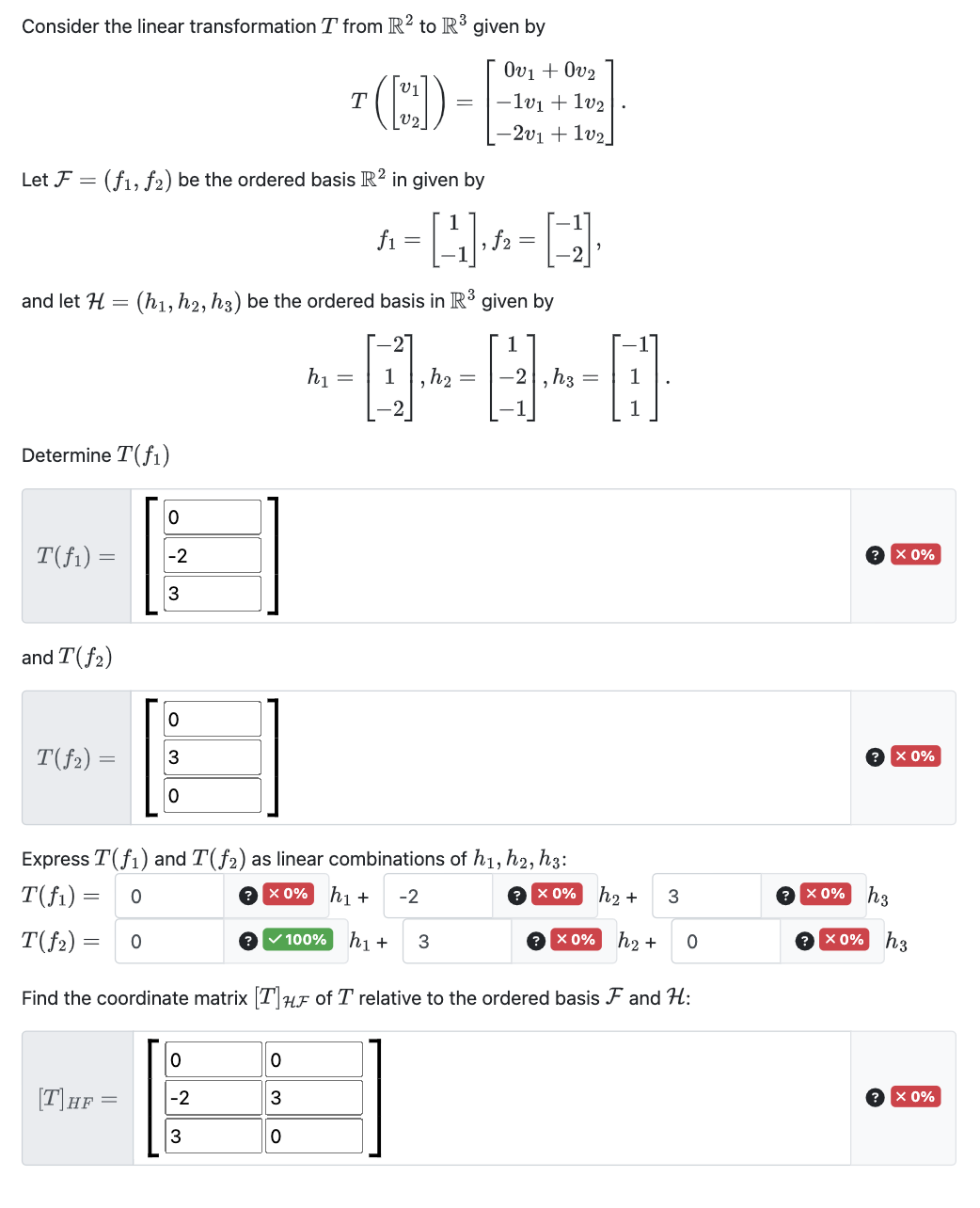 Solved Consider the linear transformation T from R2 to R3 | Chegg.com