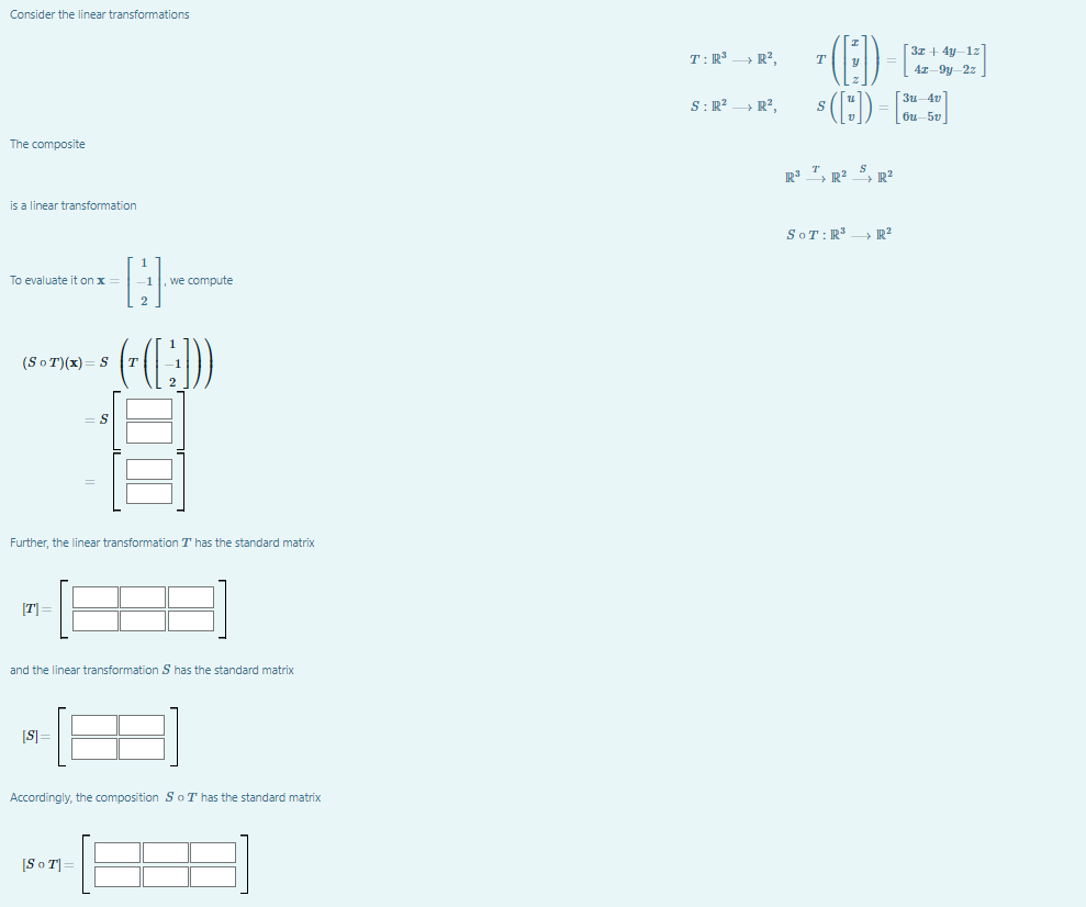 Solved Consider the linear transformations | Chegg.com