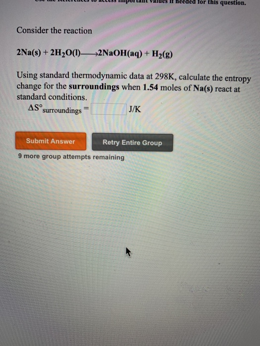 Solved Consider the reaction 2Na(s) +2H20) 2NaOH(aq)+H2(g) | Chegg.com