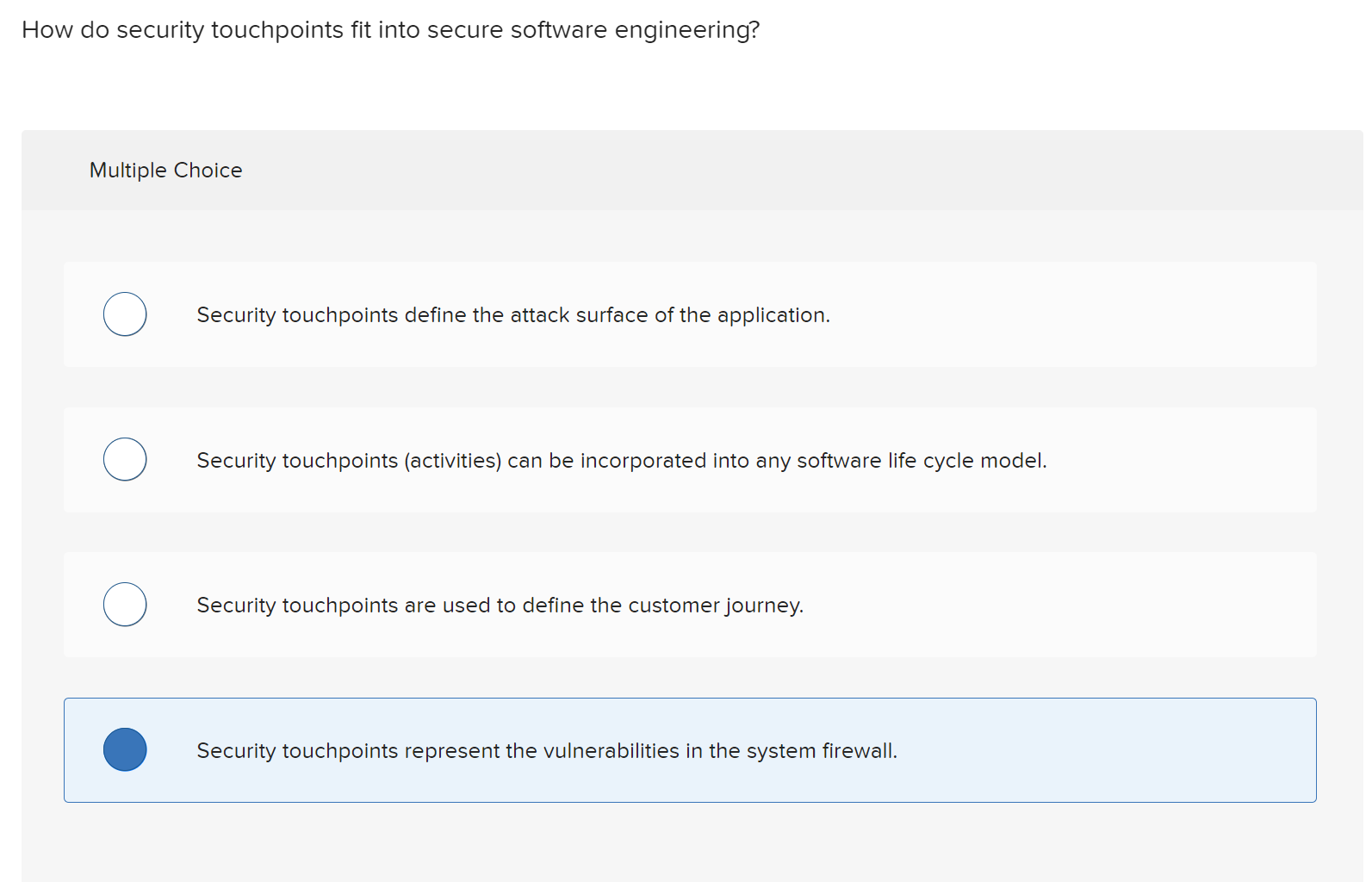 Solved How do security touchpoints fit into secure software | Chegg.com