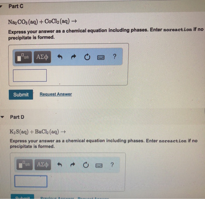 Solved Part C Nag COs (aq) +CoCl2 (aq) Express your answer | Chegg.com