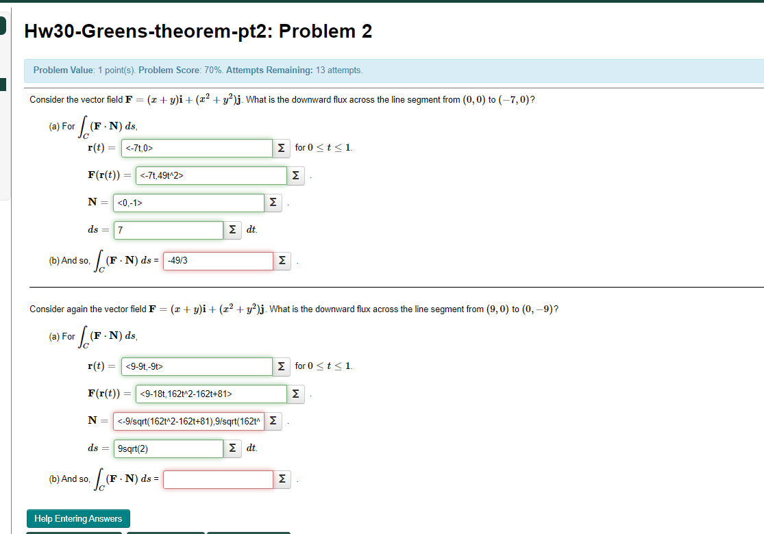 Solved Hw30-Greens-theorem-pt2: Problem 2 Problem Value: 1 | Chegg.com