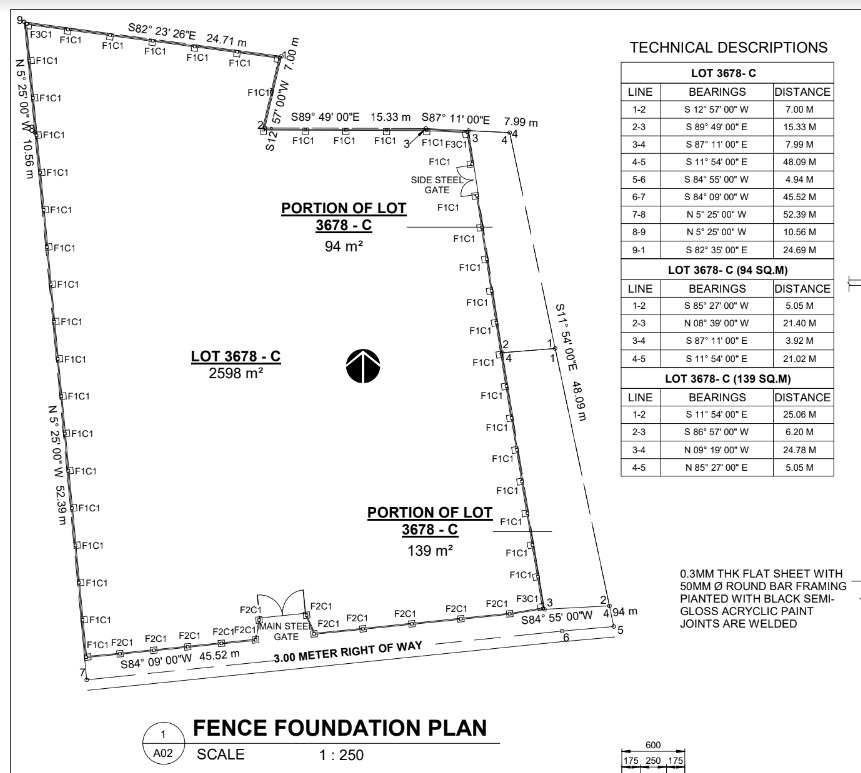 Refer to figure #2. Foundation plan of the fencing | Chegg.com