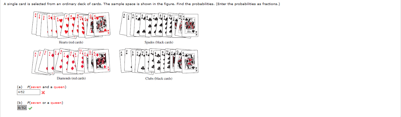 Solved A single card is selected from an ordinary deck of | Chegg.com