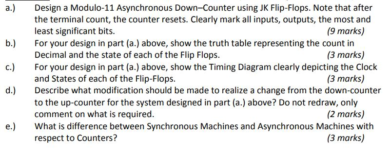 Solved a.) b.) C.) Design a Modulo-11 Asynchronous | Chegg.com