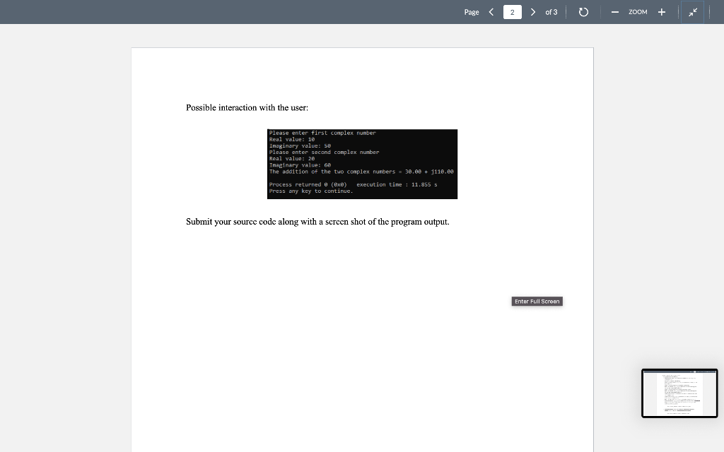 Solved Page of 3 - ZOOM 1) Write a program to add two | Chegg.com