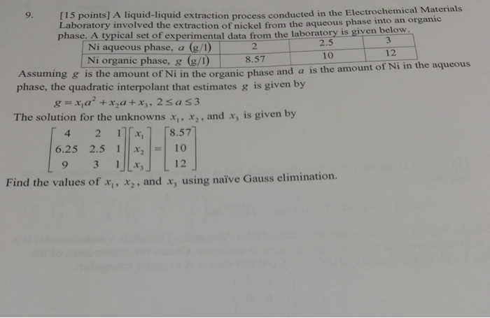 Solved A liquid-liquid extraction process conducted in the | Chegg.com