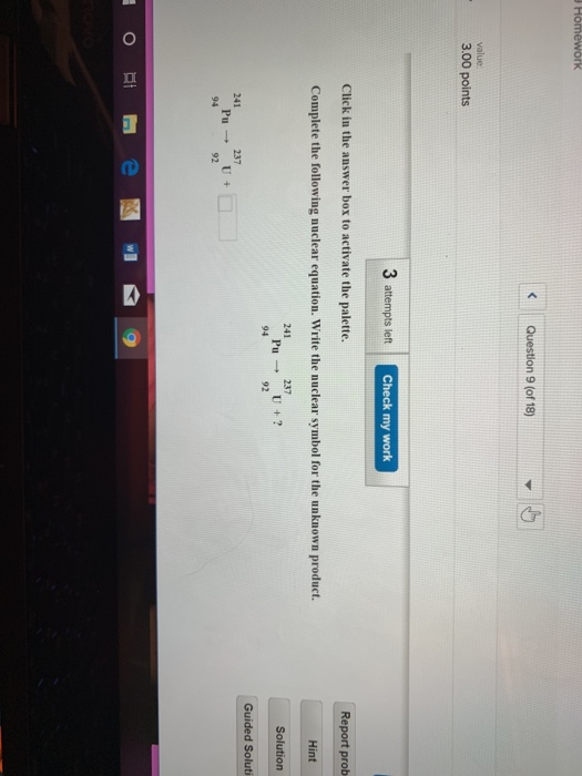 Solved KQuestion 9 (of 18) 3.00 points 3 attempts left Click | Chegg.com