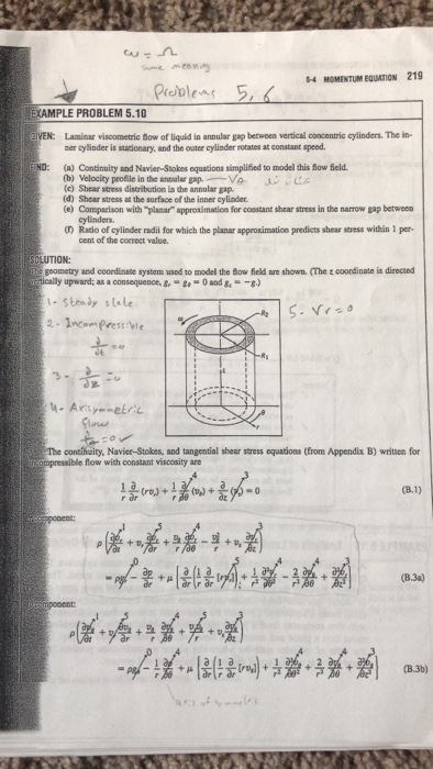 5. From the Navier-Stokes equations for a steady, | Chegg.com