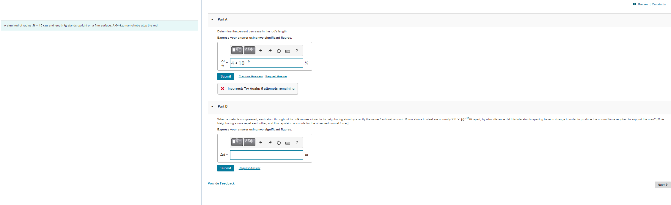 Solved A steel rod of radius R=15 cm and length l0 stands | Chegg.com