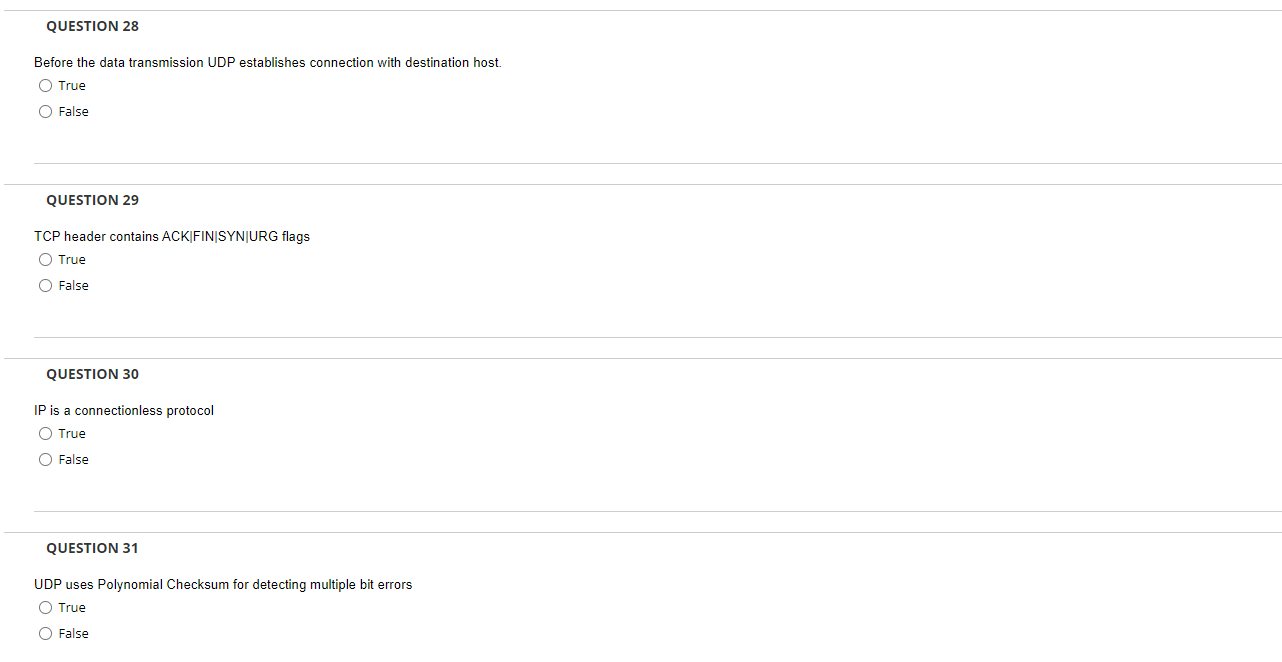 Solved Before the data transmission UDP establishes | Chegg.com