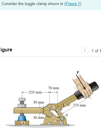 Solved Consider the toggle clamp shown in (Figure 1). Figure | Chegg.com