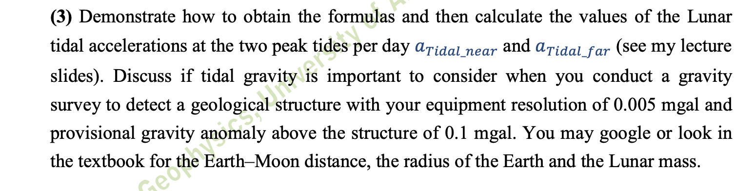 Solved (3) Demonstrate how to obtain the formulas and then | Chegg.com